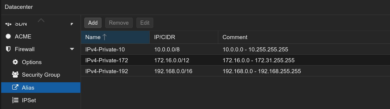 Proxmox New Install – Firewall