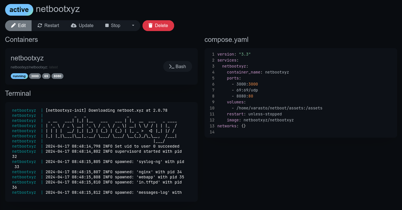 NetBootXYZ using Docker