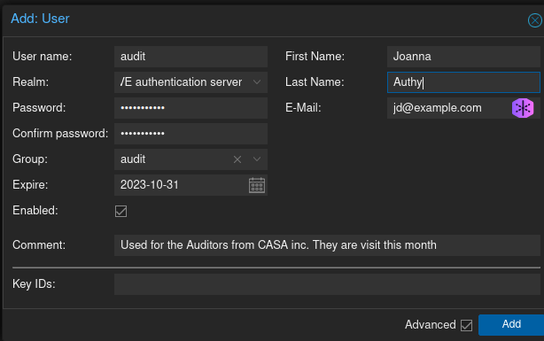 Proxmox User Management